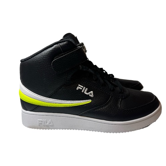 Fila | Shoes | New Fila Black And Neon Green Hightop Sneakers | Poshmark